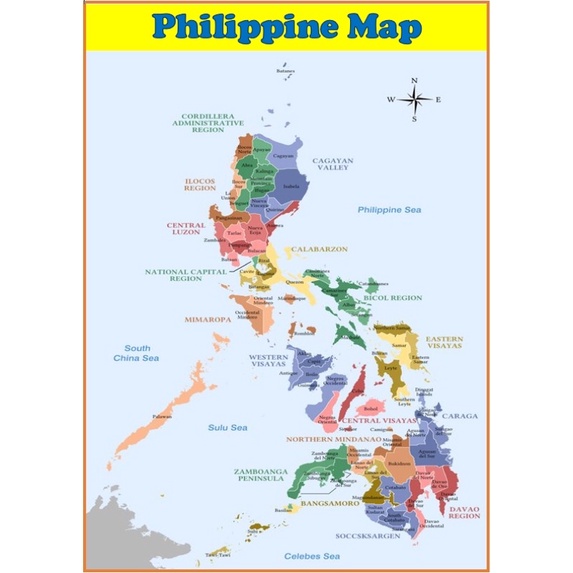A4 Laminated Philippine Map Chart | Shopee Philippines