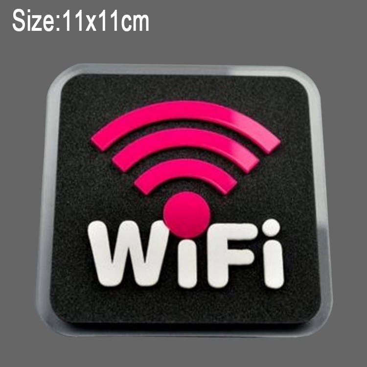 WIFI Prompt Acrylic Sign Wireless Network Sign Wall Sticker 10x10cm ...