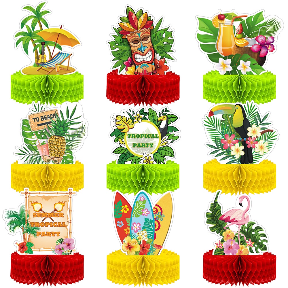 3pcs/set Hawaiian Theme Tropical Summer Cute Summer Camp Party Beach ...
