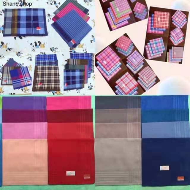 L&S 6 Pcs Cotton Men and Ladies Handkerchief | Shopee Philippines
