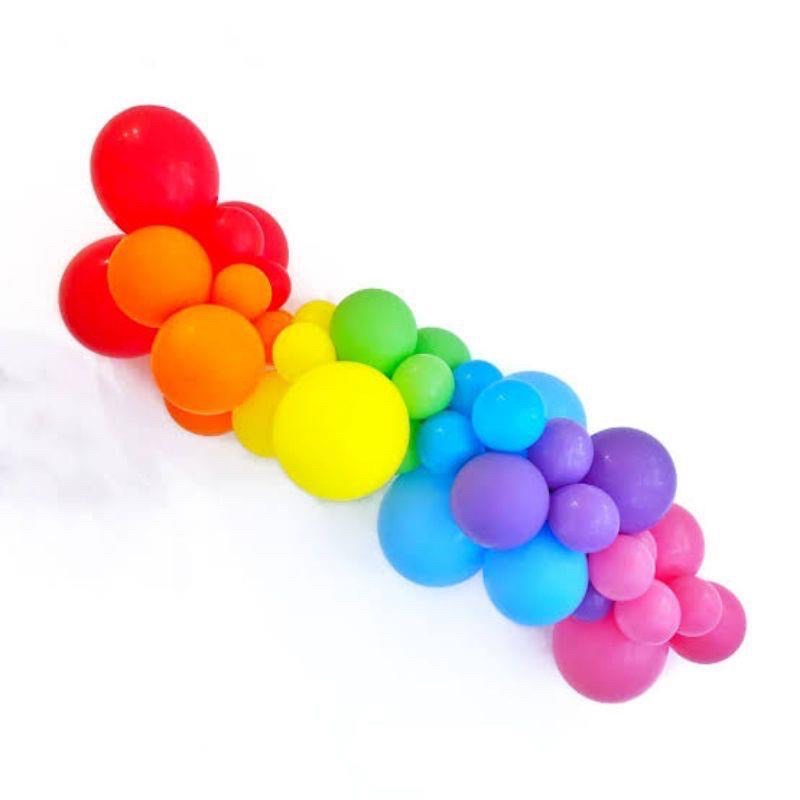 100pcs 10inches Rainbow color mix balloons Cocomelon theme balloons ...