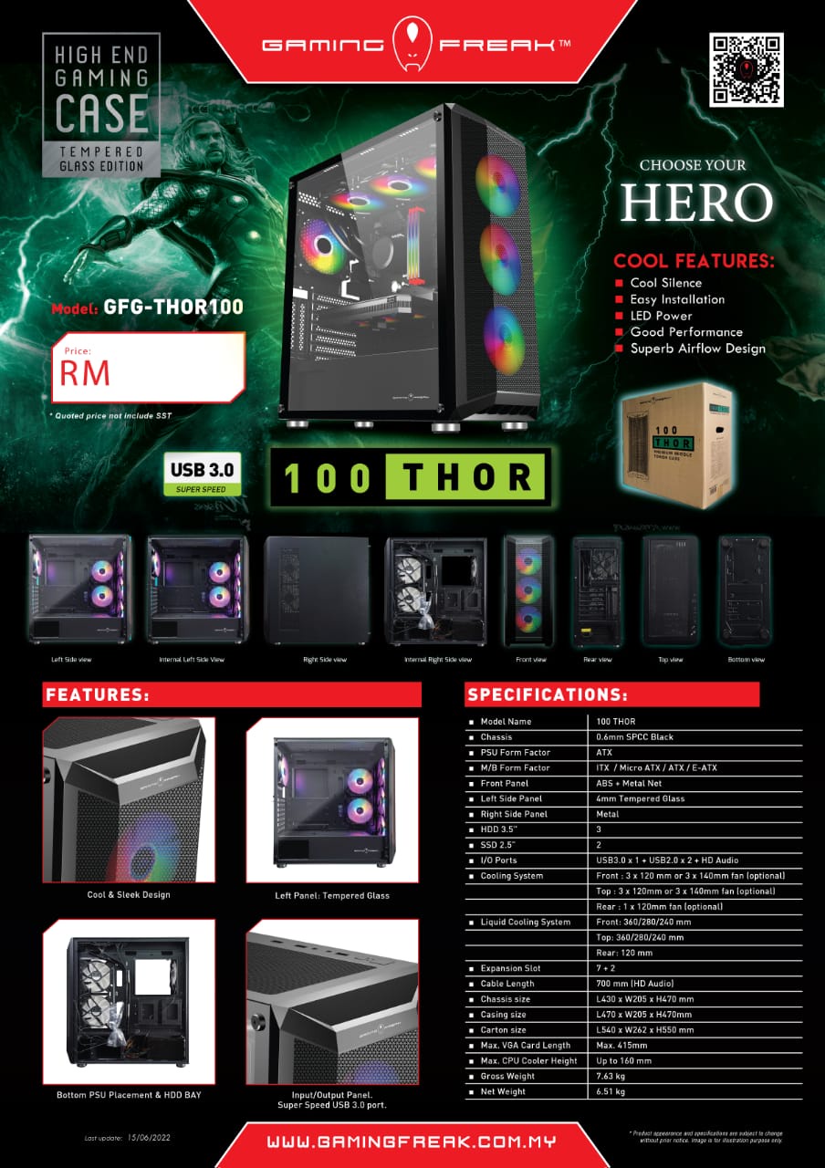 Gaming Freak 100 Thor ATX Mid-Tower Case with ARGB Fan | Shopee Philippines