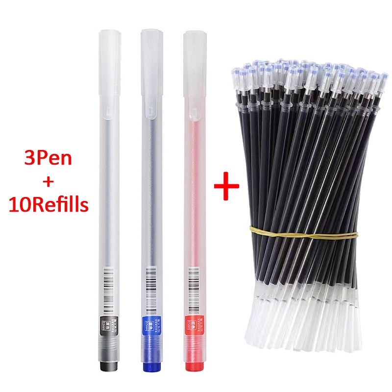 3Pen+10Refills,Ballpen,Sign Pen,Frosted Gel Pen Carbon Water Pen ...