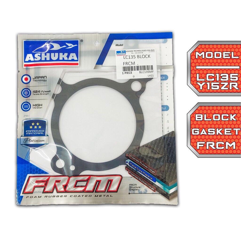 Lc135 / Y15 ASHUKA FRCM BLOCK GASKET VPRO 78mm ( 0.4MM / 0.6MM ) | Shopee Philippines