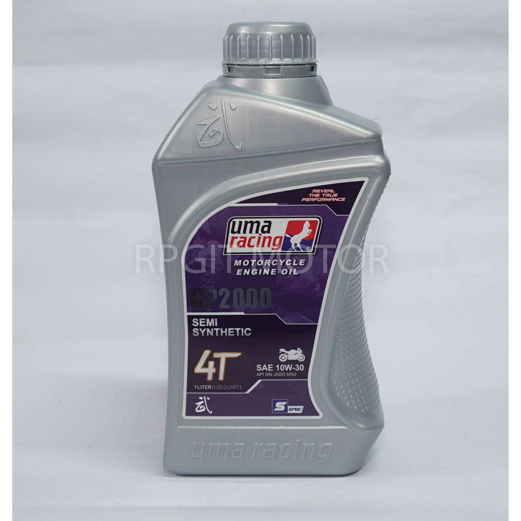 Uma Racing HP2000 4T MOTORCYCLE OIL SEMI-SYNTHETIC SAE 10W-30 (1L ...