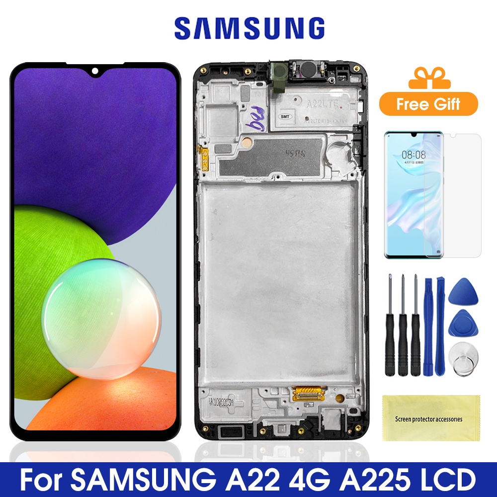 For Samsung Galaxy A22 4G A225 A225F LCD Display Touch With Frame ...