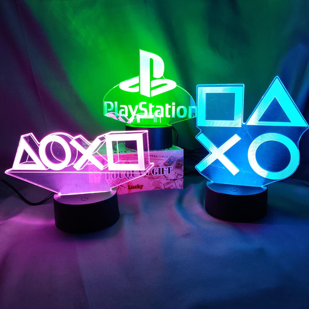 LED Night Lamp on the table PS4 Gaming Room Desk Setup Lighting Decor ...