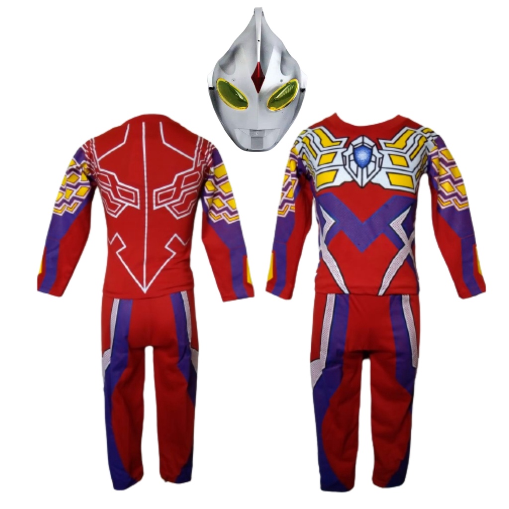 MERAH Ultraman Red Children's Clothes Costume Free Cool Mask | Shopee ...