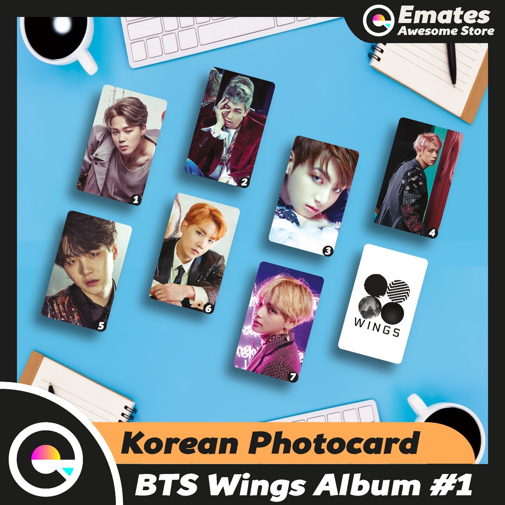 Photocard bts Wings Album Jung Kook V Jimin Seok Jin Suga RM J-Hope ...