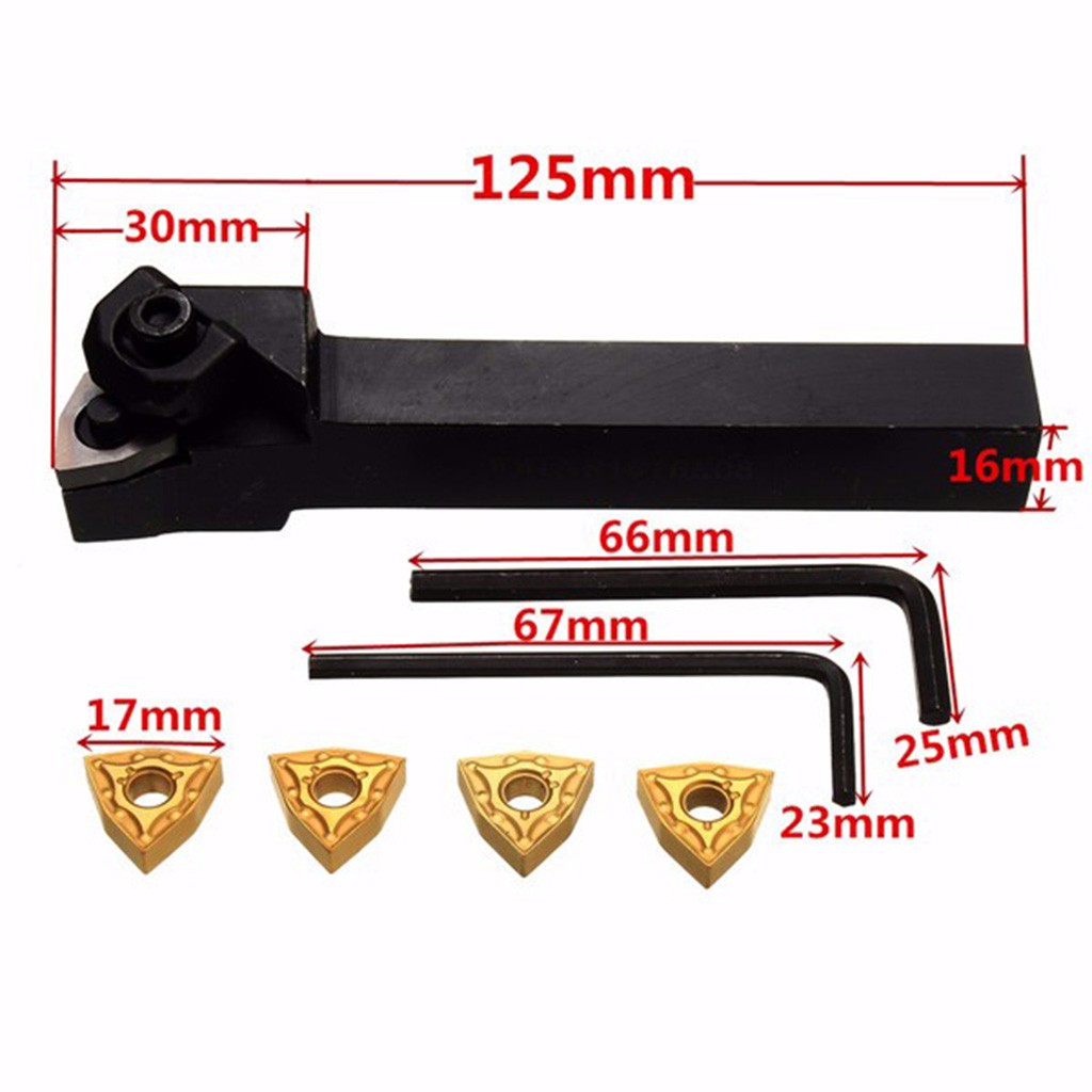 CNC Metal Lathe Turning Tool Holder Bit Set with Carbide Inserts ...