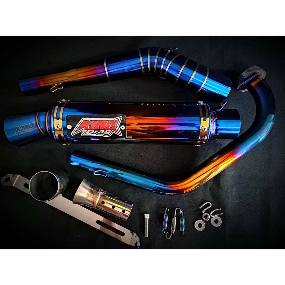 RAIDER 150 CARB KING DRAG TITANIUM OPEN PIPE WITH 2 PIECES SILENCER ...