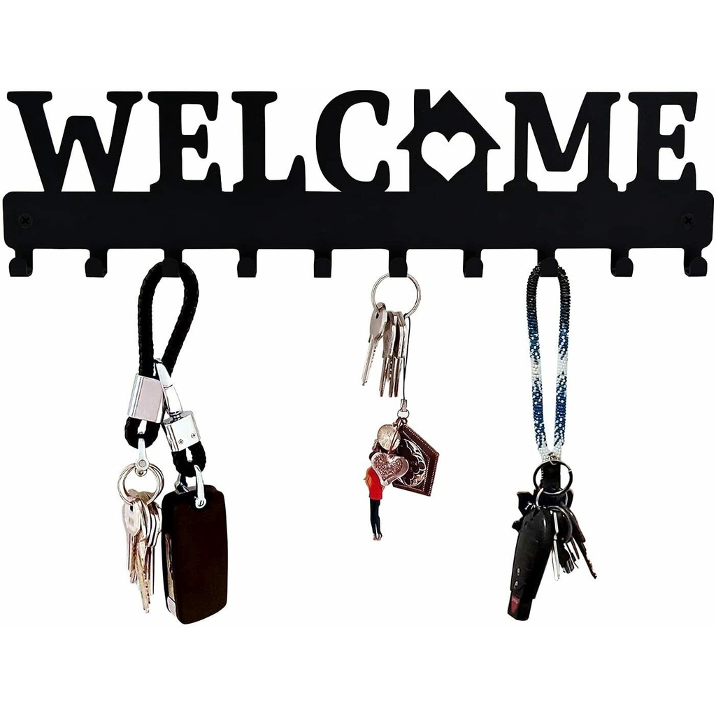 Key Holder Metal Keys Holder Decor Wall Mounted WELCOME Design Style ...