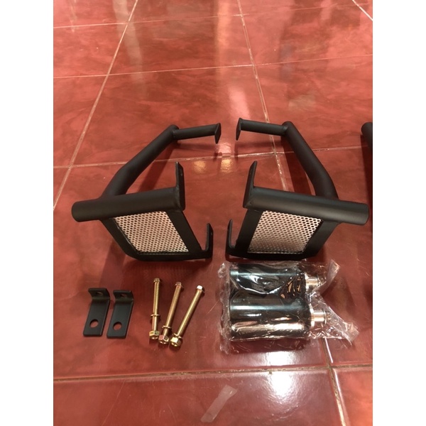 tmx alpha 125 half face crashguard with mini driving lights bracket ...