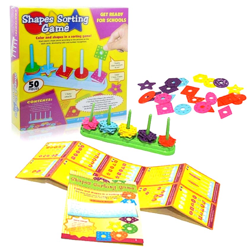 Educational Matching Color and Shape Sorting Game For Kids | Shopee ...