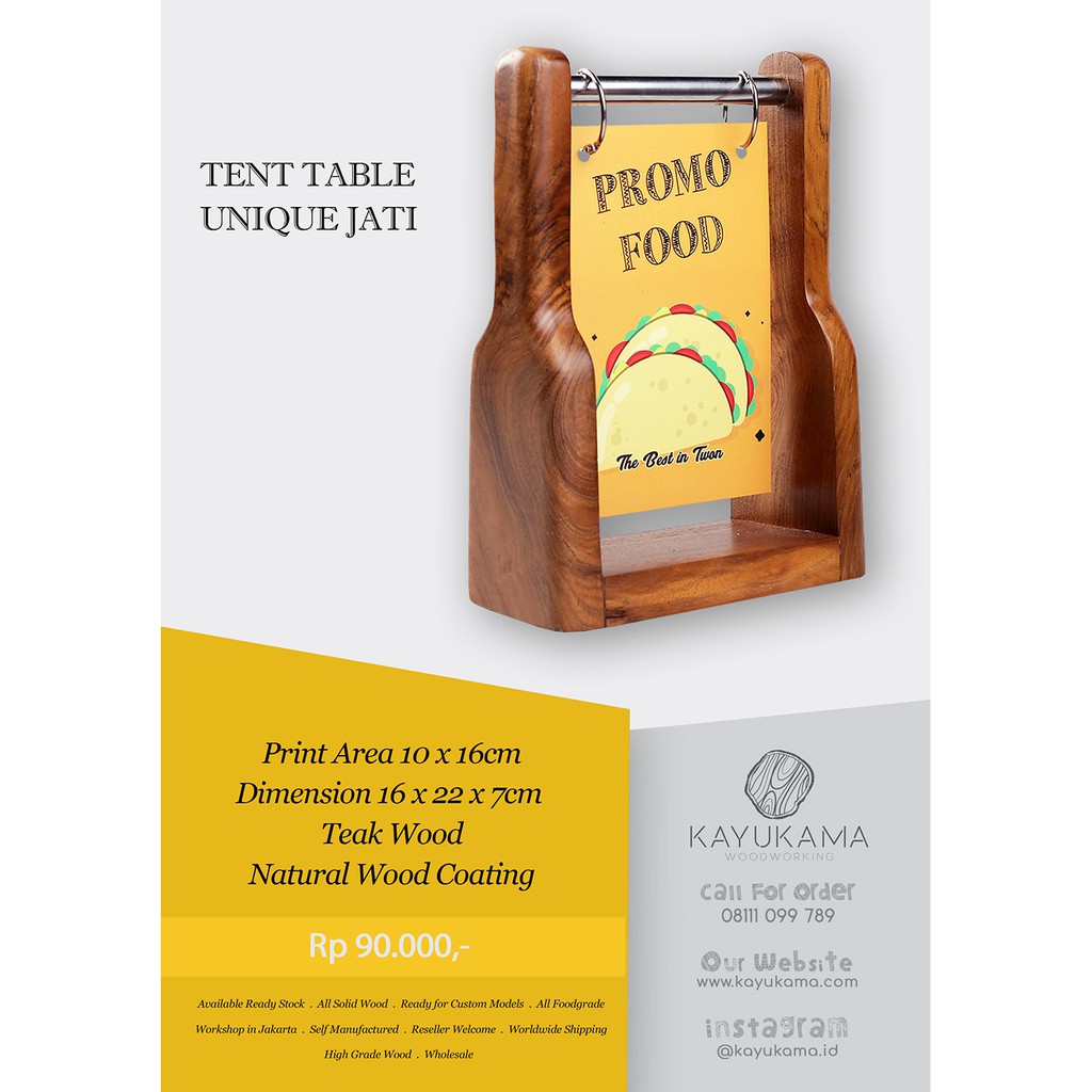 KAYU Unique WOODEN STAINLESS TENT TABLE - - TEAK WOOD TEAK WOOD - TABLE ...