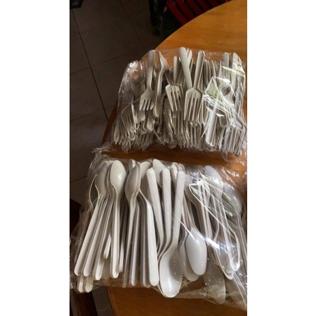 plastic spoon and fork disposable (approx 1kilo per pack ) | Shopee ...