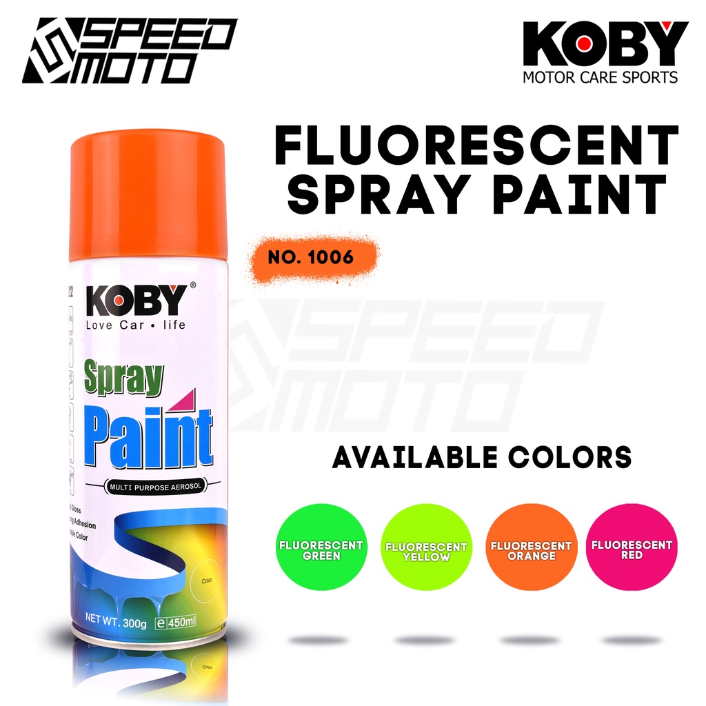 KOBY FLUORESCENT COLOR SPRAY PAINT 450ML UNIVERSAL SPEEDMOTO | Shopee ...