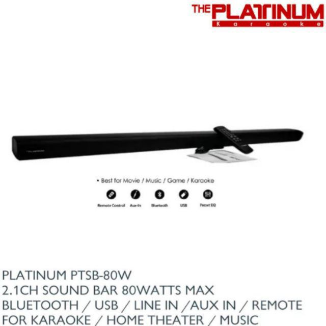 The Platinum PTSB-80W 2.1 CH SoundBar Home Audio System | Shopee ...