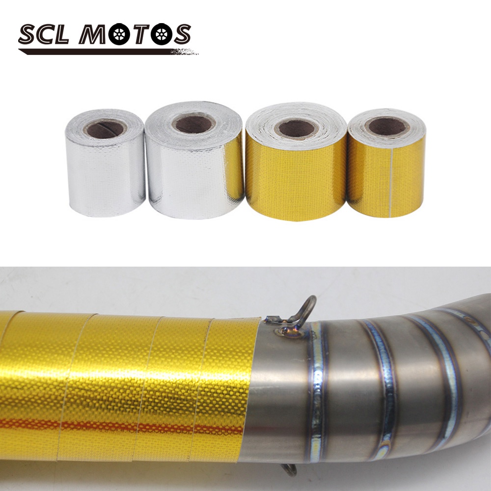 SCL MOTOS 1Roll 5m 10m 15m Fire-retardant Belt Motorcycle Link Pipe ...