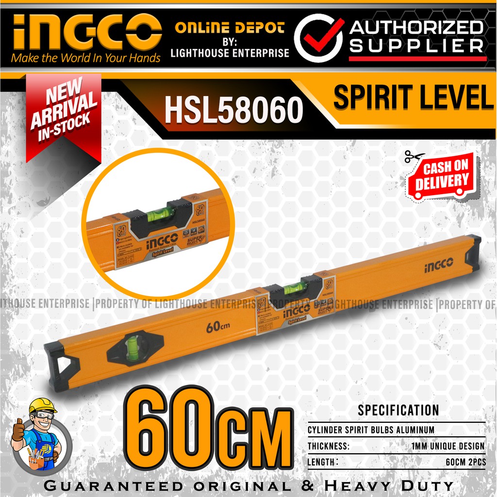 INGCO 60cm Spirit Level (HSL58060) *LIGHTHOUSE ENTERPRISE* | Shopee Philippines