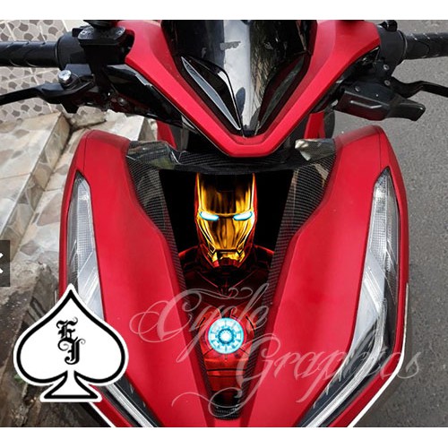 HONDA CLICK V2 FRONT COVER STICKER IRONMANN ej cycle | Shopee Philippines