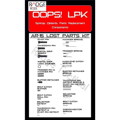 21pcs OOPS! Lost Parts Kit All Lower Pins, Springs and Detents | Shopee ...