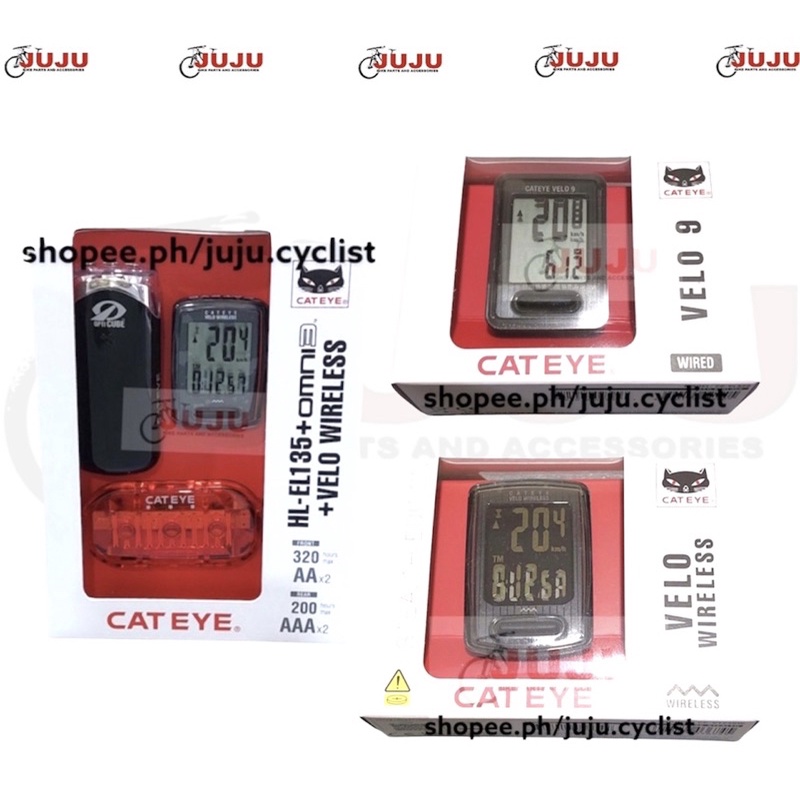 CATEYE Speedometer Velo9 Velo Wireless Light & Speedometer Kit |Juju ...