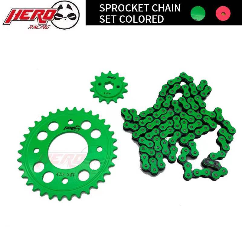 Motorcycle Color Sprocket Chain Set Made In Thailand RACING HERO ...