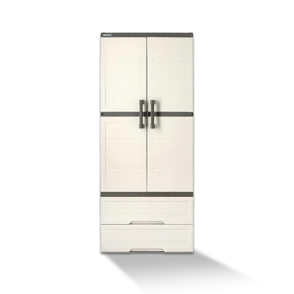 Megabox Wardrobe with 2 Drawer MG-186 (Grey and Beige) | Shopee Philippines