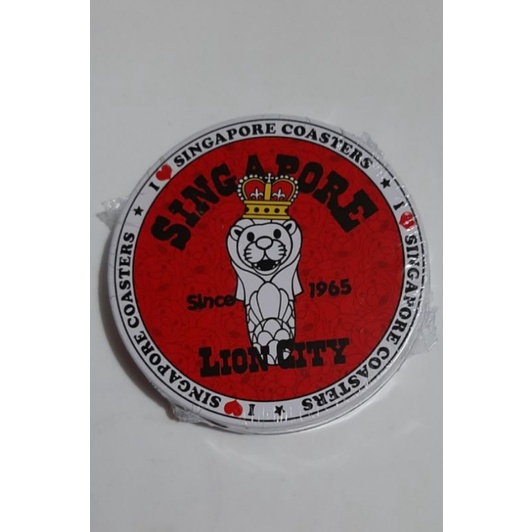 I Love Singapore Merlion Lion City Collectible Round Coasters ...