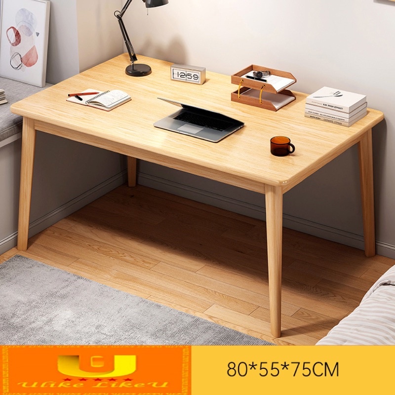 Dining table computer desk home minimalist office desk solid wood legs ...
