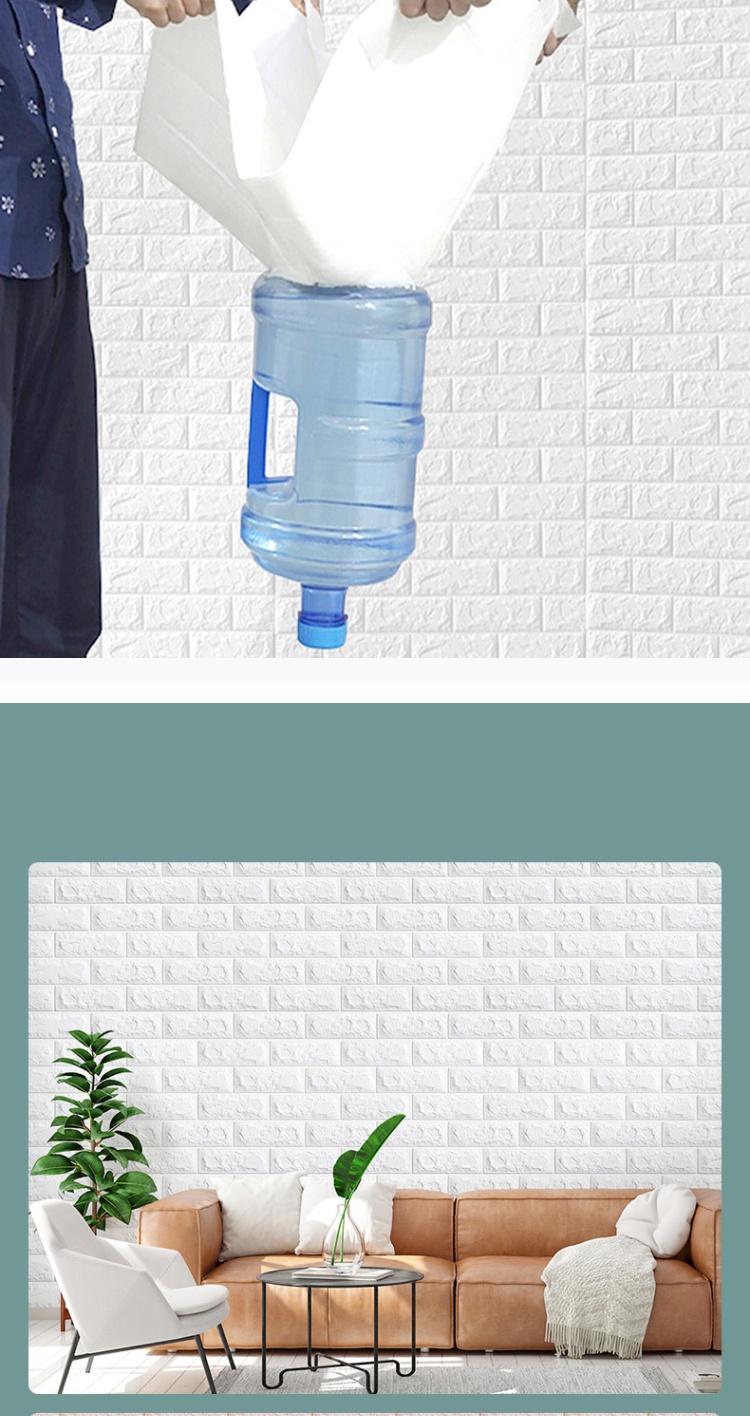 5m wallpaper brick pattern stickers waterproof moisture-proof foam wall ...