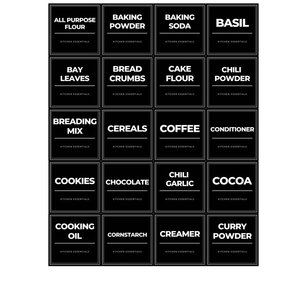 Minimalist Sticker Labels for condiments/pantry/bath/Vinyl Laminated ...