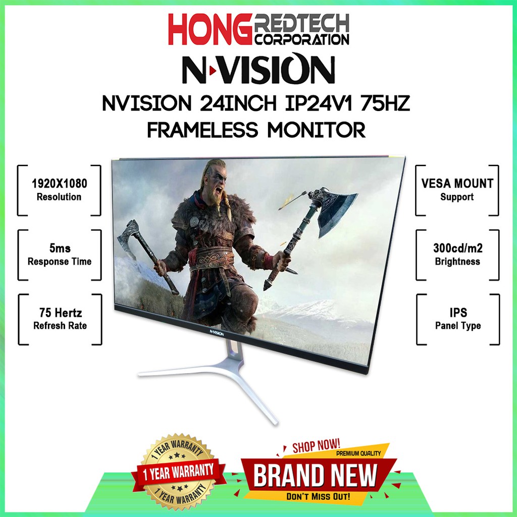 NVISION 24INCH IP24V1 IPS FRAMELESS GAMING MONITOR | Shopee Philippines