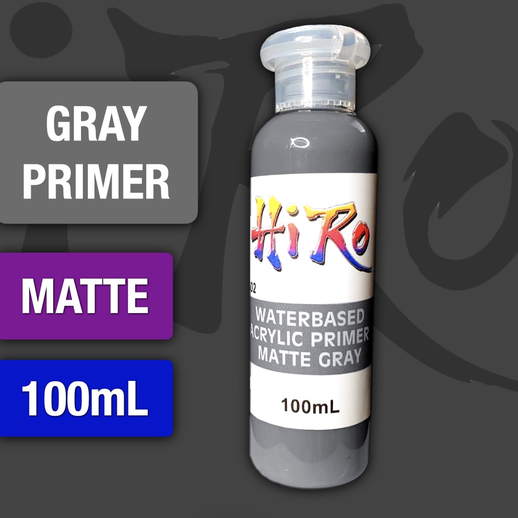 White / Gray / Black Waterbased Matte Primer by Hiro Paints (100mL or ...