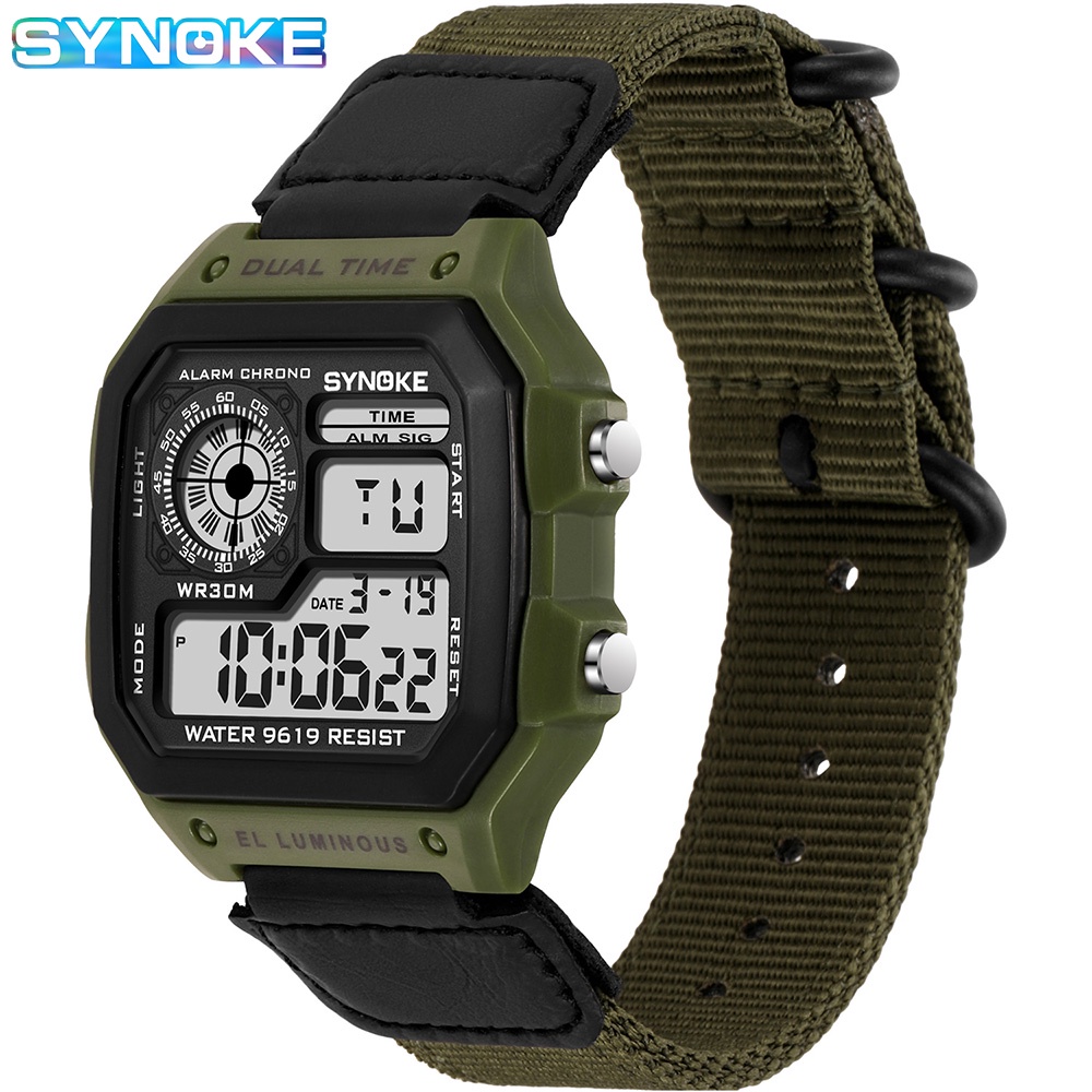 【Ready Stock】 SYNOKE Men's Watch Nylon Strap Luxury Fashion Waterproof ...