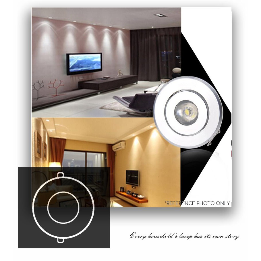 [CABINET LIGHT]LED cabinet light silver 1w downlight 220v recess type ...