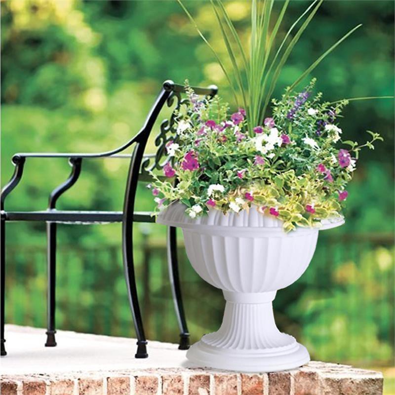 White Flower Pot Elegant PVC Roman Pots For Gardening Home Decoration ...