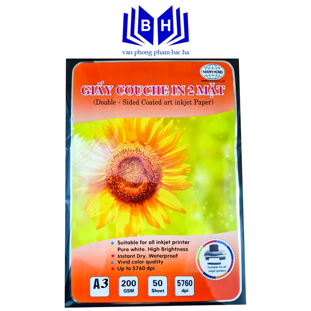 Couche Double-Sided Photo Paper Quantity 200gms A3-A4 Size | Shopee ...