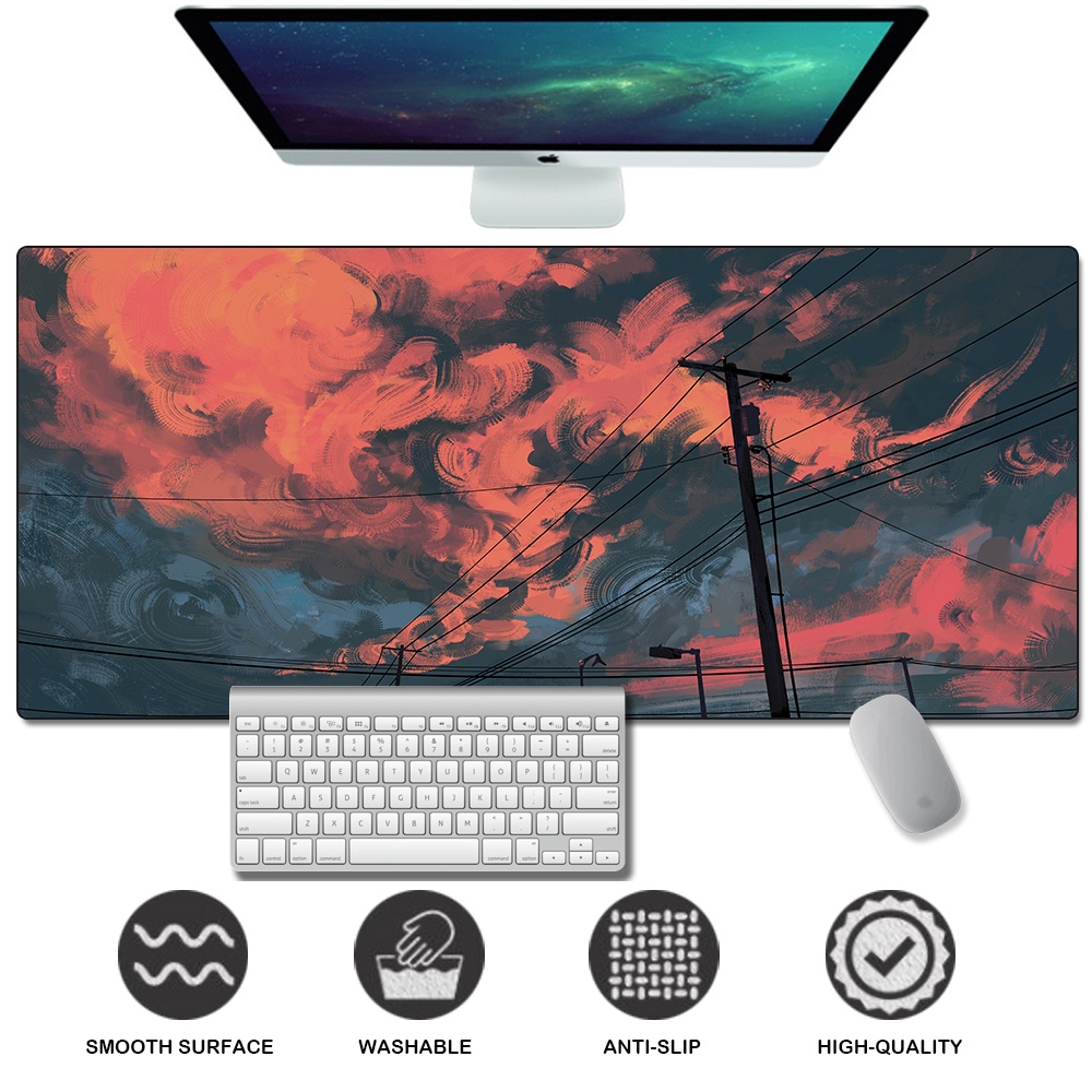 Orange Sunset Mousepad Large Mouse Pad Gaming Mousepad Deskmat Desk Mat ...
