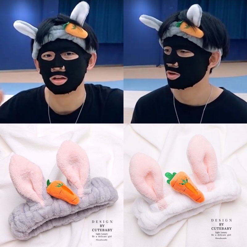 [ACC]Korean Bunny Rabbit Ears with Carrot Design face makeup Headband ...