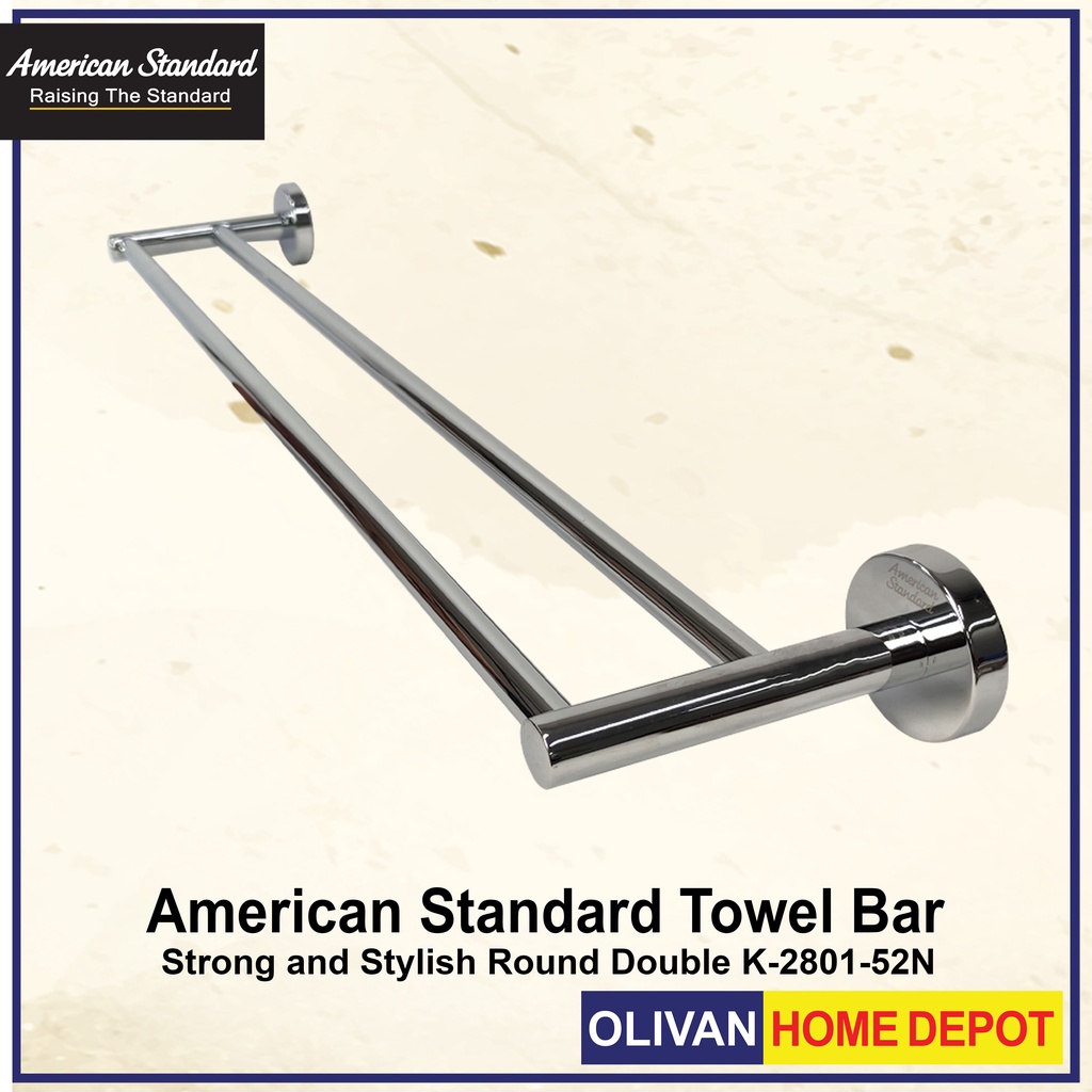 AMERICAN STANDARD Strong and Stylish Round Double Towel Bar K-2801-52N ...
