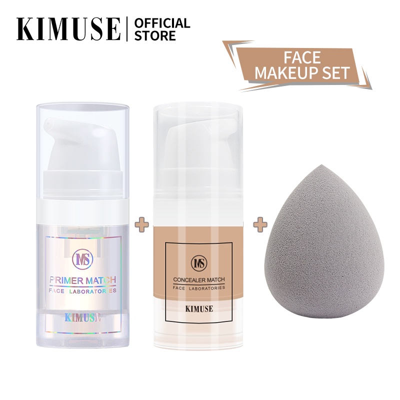 KIMUSE Concealer +Primer + Sponge Blender 3PCS/SET | Shopee Philippines