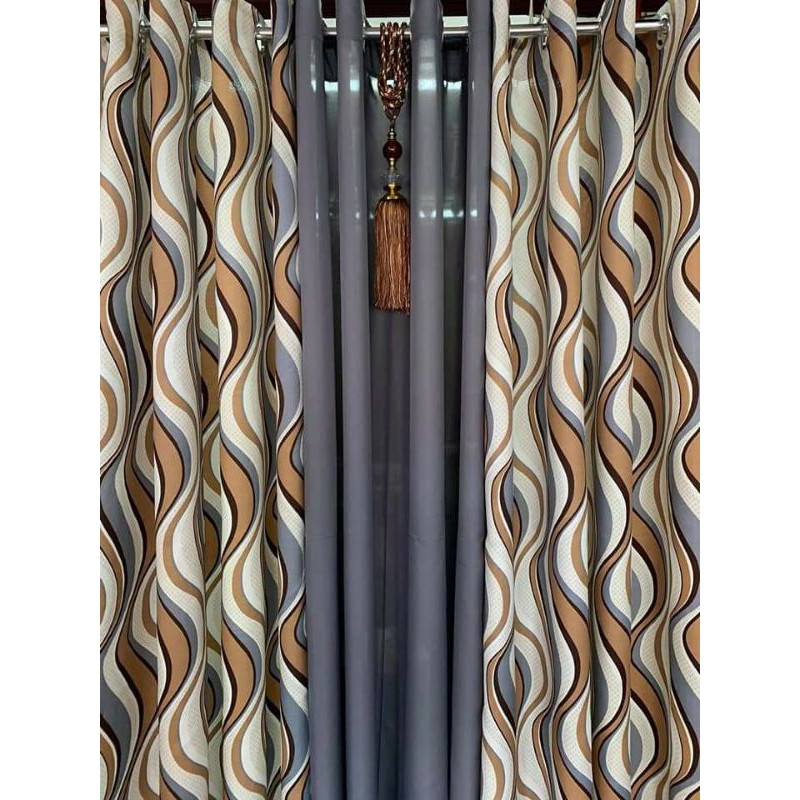 3in1 ring curtain crystaliz cotton makapal telA(katminmin) | Shopee ...