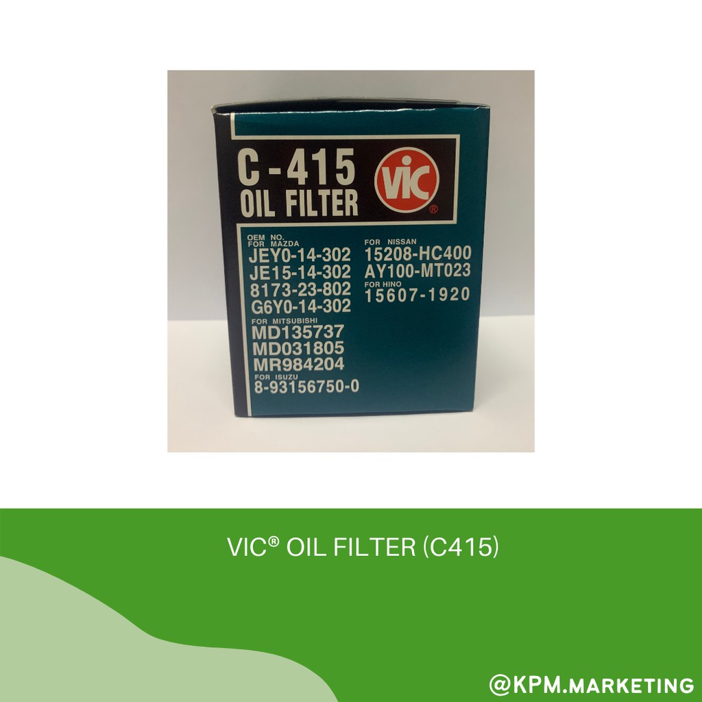 VIC OIL FILTER C-415 MITSUBISHI (mirage, accent) (ORIGINAL) | Shopee ...