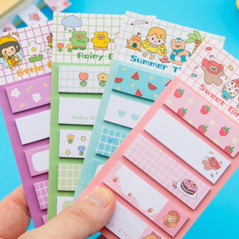 100 Sheets Japanese Cartoon Cute Index Note Paper Self-Adhesive ...