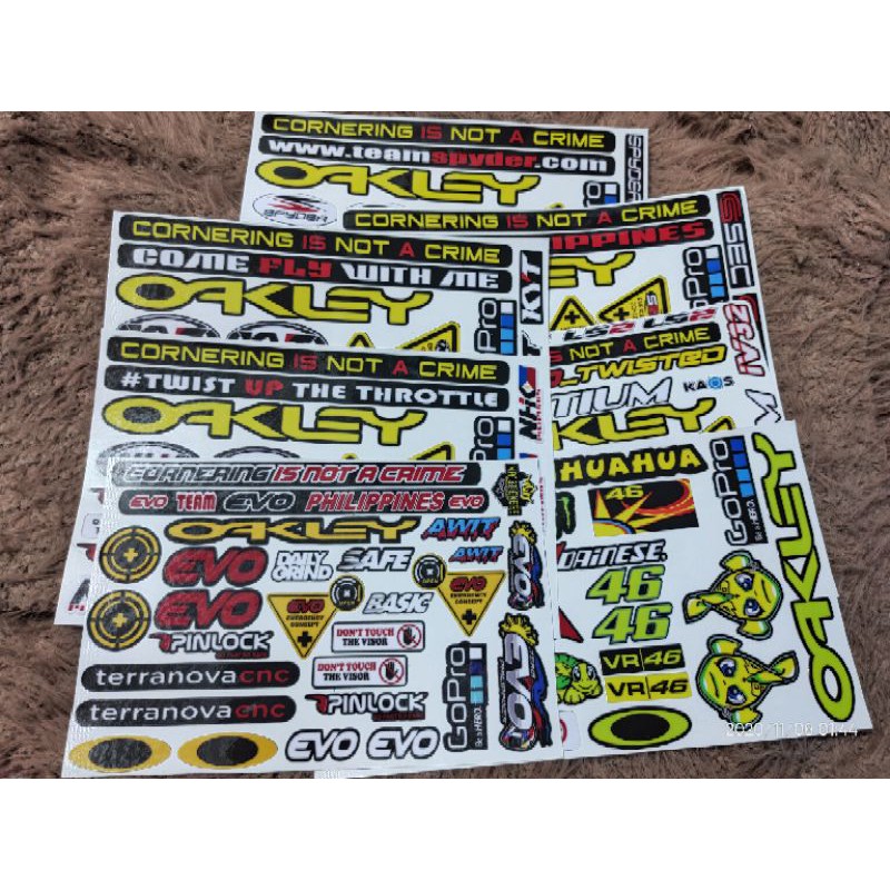 Helmet Visor Sticker Decals Vinyl Laminated Non Reflective | Shopee ...