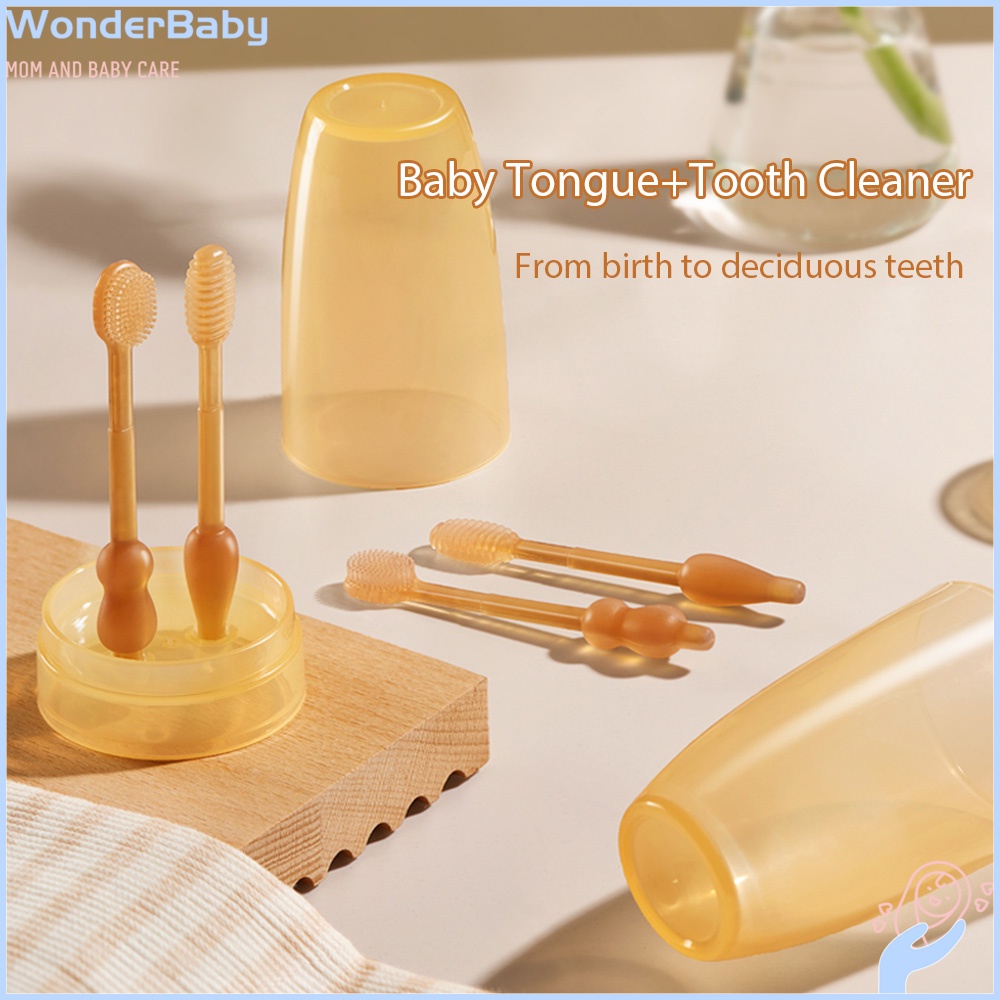 Wonderbaby Baby Oral Cleaner nano Silicone 2PCS tongue cleaner ...