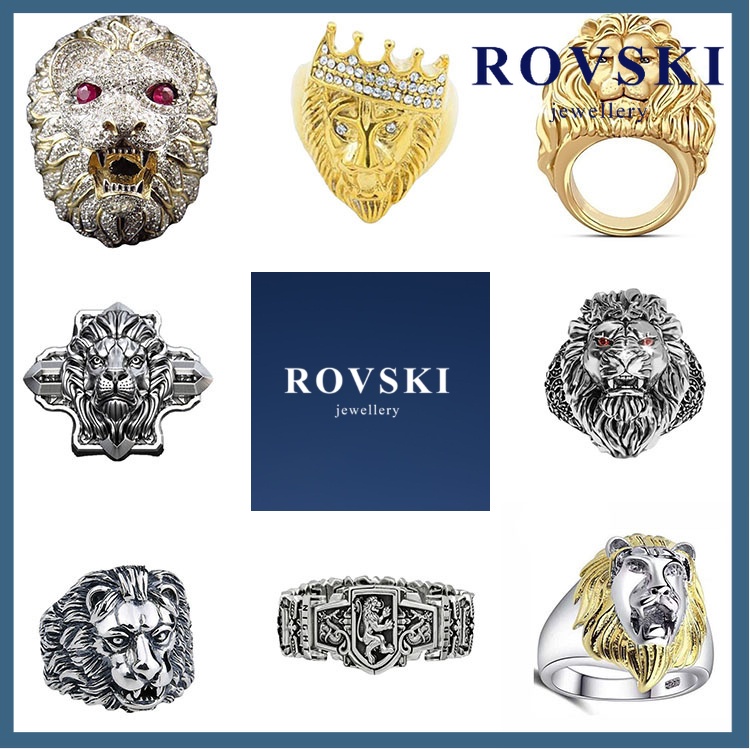 ROVSKI Fashion Korean Ready Stock Jewelry Men Stainless Rings Golden ...