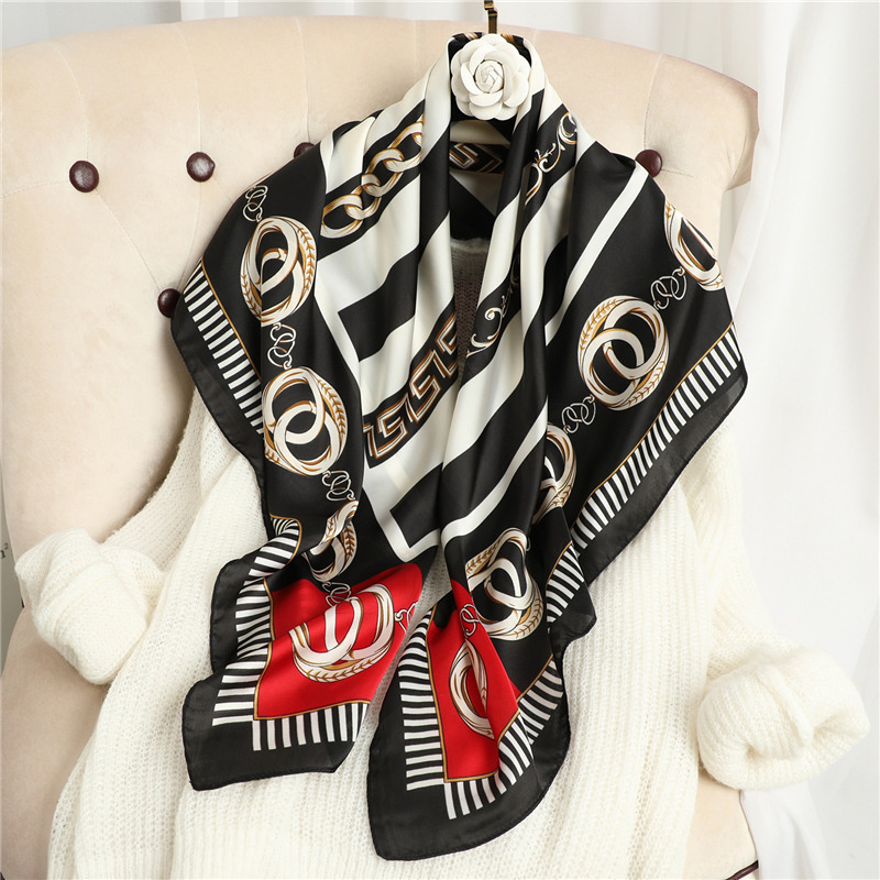 90cm*90cm Fashion Printed Silk Scarf New Spring Summer Shawl Sunscreen ...